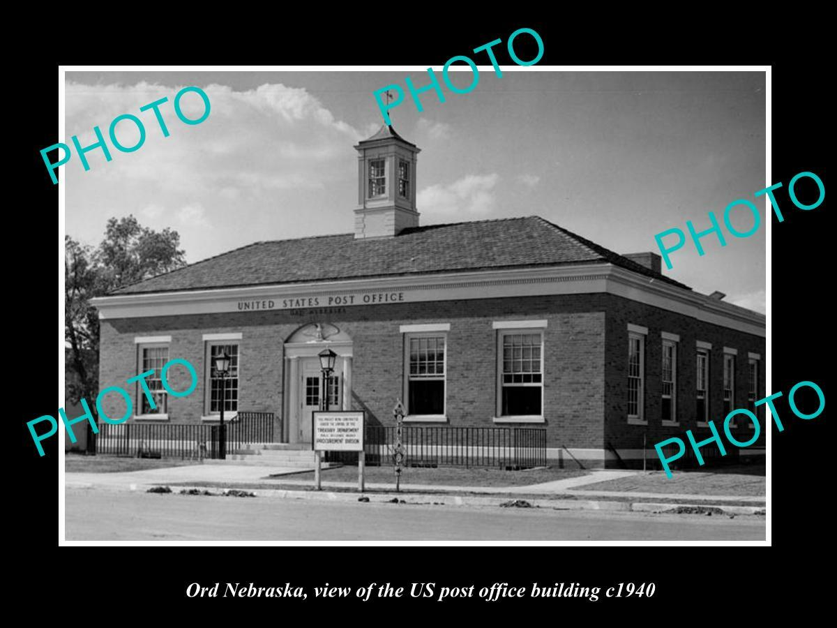 OLD POSTCARD SIZE PHOTO OF ORD NEBRASKA US POST OFFICE BUILDING c1940 ...