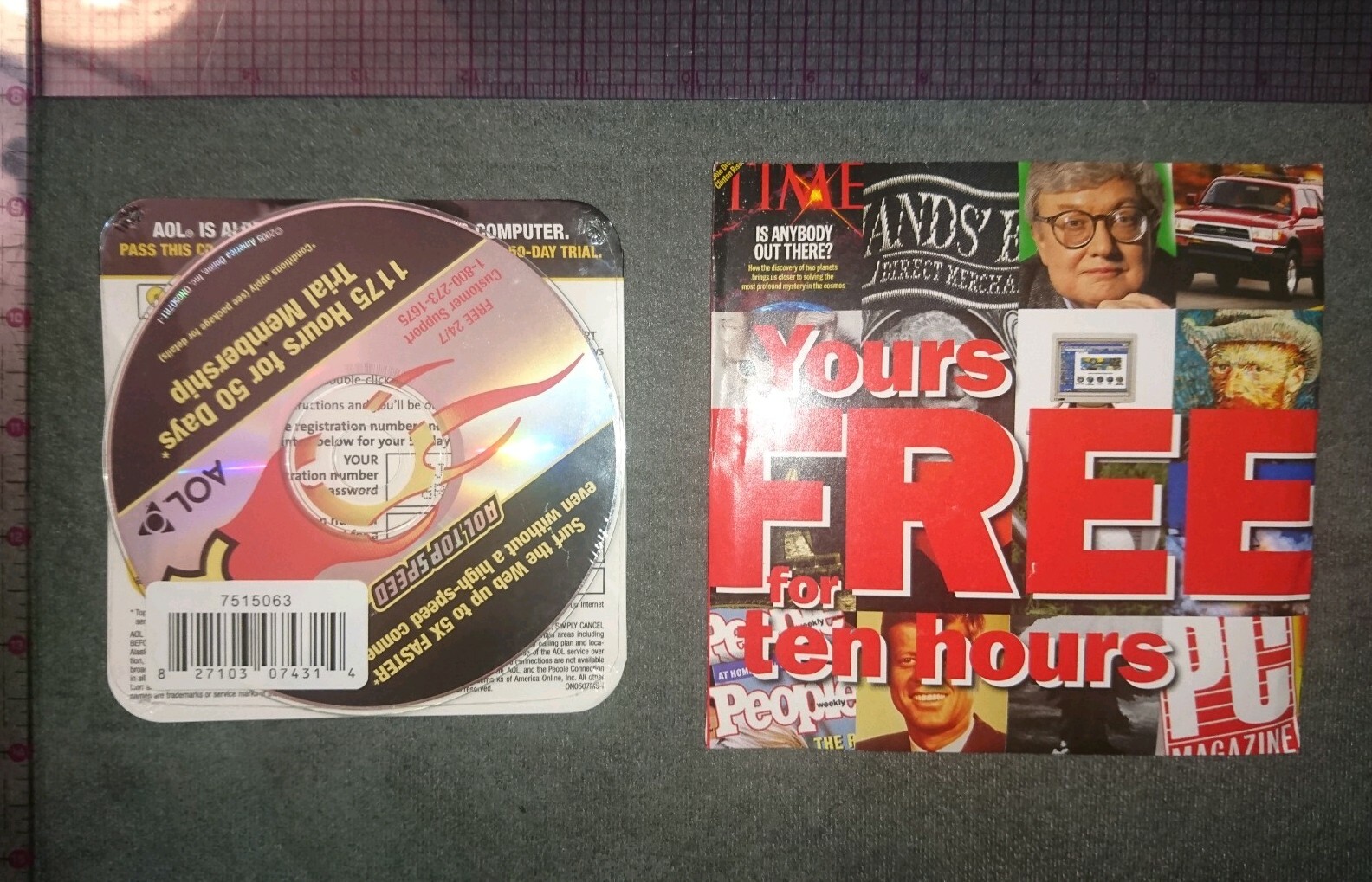 x2 LOT of Internet cds. AOL 1175 hours 5x faster and Compuserve windows ...