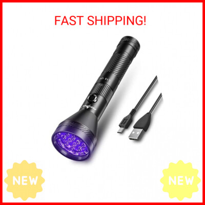 Black Light Flashlight USB Rechargeable 395nm UV LED Blacklight ...