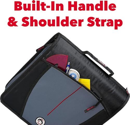 Case-it The Mighty Zip Tab Zipper Binder - 3 Inch O-Rings - 5 Color Tab ...