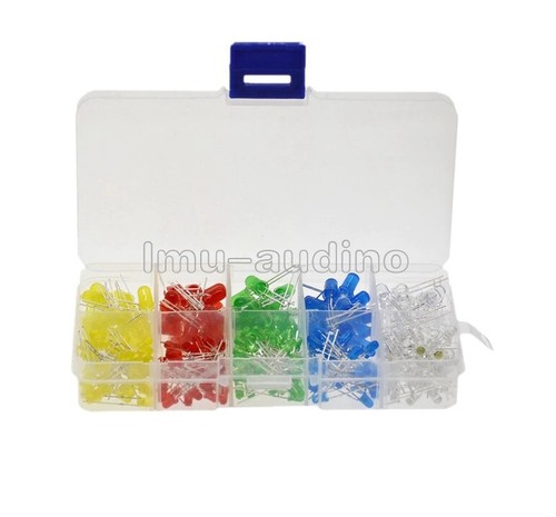 300Stk 3mm 5mm LED Sortiment rot grün gelb blau weiß Leuchtdioden Diode ...