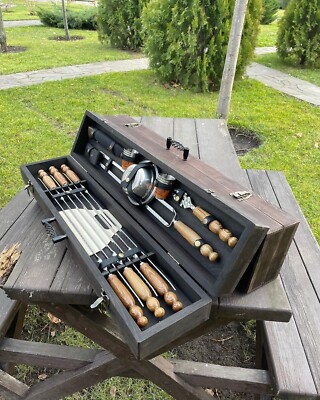 Handmade BBQ skewers set, Grill set, BBQ set, Mangal skewers, Premium skewers | eBay