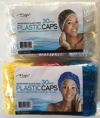 DISPOSABLE PROCESSING CAPS 60 pcs CLEAR COLORS COLORING PERM Shower ...