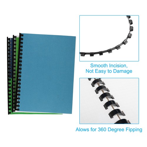 50 Pcs 22mm (7/8") Plastic Binding Combs 190 Sheet Capacity 21 Rings ...