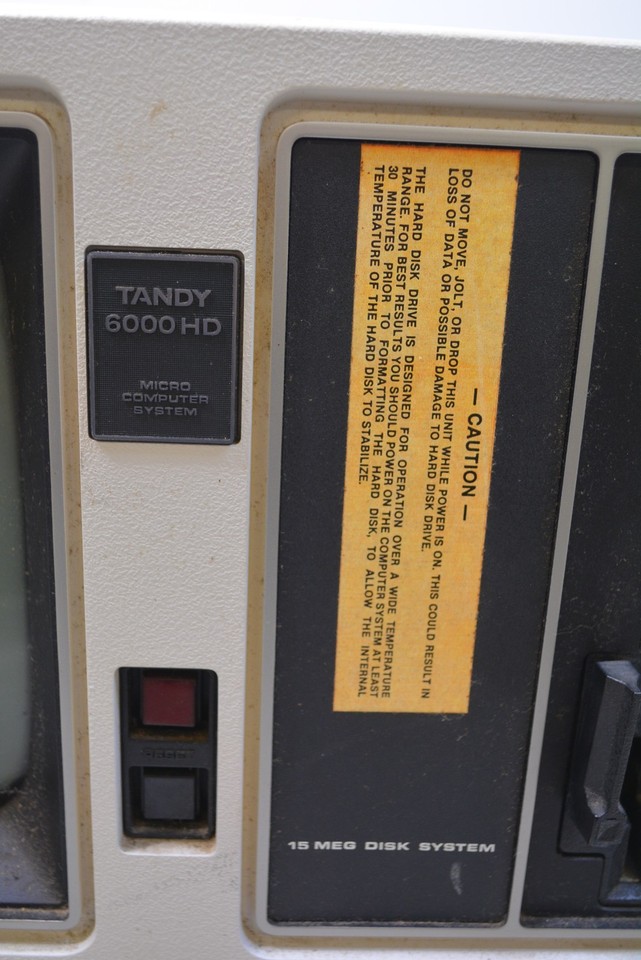 PARTS POWER ON VINTAGE TANDY 6000 HD 15 MEG DISK SYSTEM MICRO COMPUTER ...