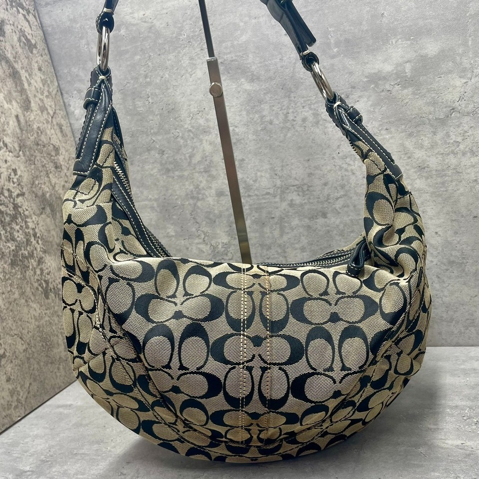 coach 10075 Vintage Half Moon One-Shoulder Bag, Signature Canvas and ...