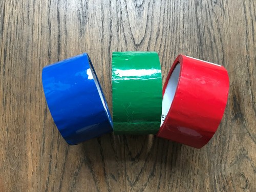 Self Adhesive Colour Tape Cellotape Green Red Blue 3 Colours 48x50M ...