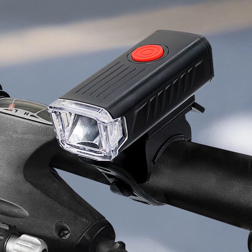 USB Rechargeable LED Bicycle Headlight Bike Head Light Front Rear Lamp ...