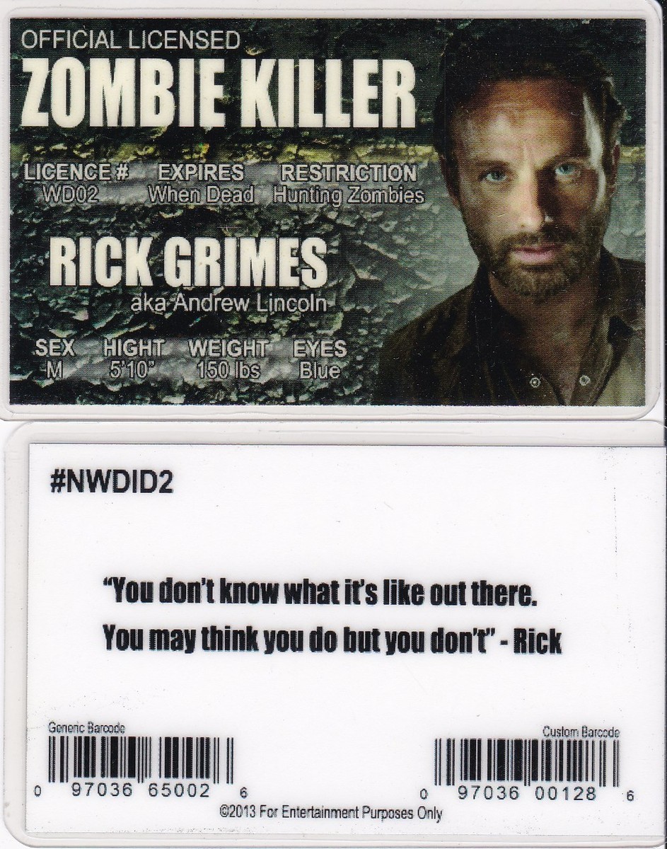 Zombie Hunting License Card