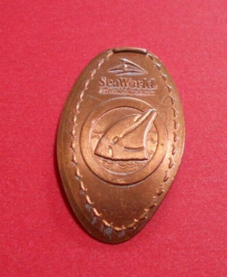 SeaWorld elongated penny Orlando Florida USA cent Dolphin souvenir coin ...