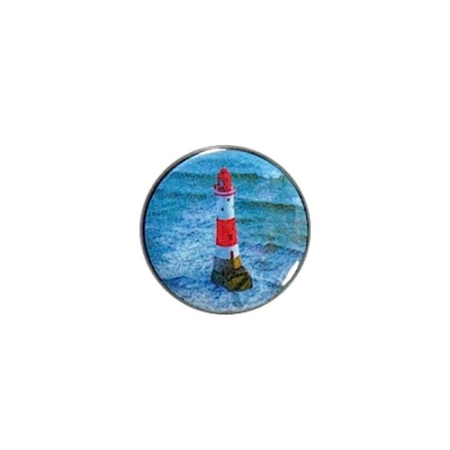 Red & White Lighthouse Fridge Magnet Coastal Lighthouse Round Cool Cute ...