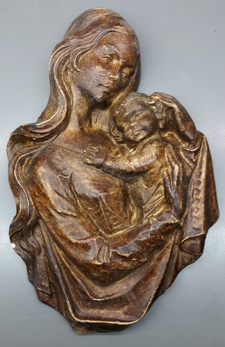 Wandbild / Wand Relief aus Stuck - Maria mit Kind | eBay.de