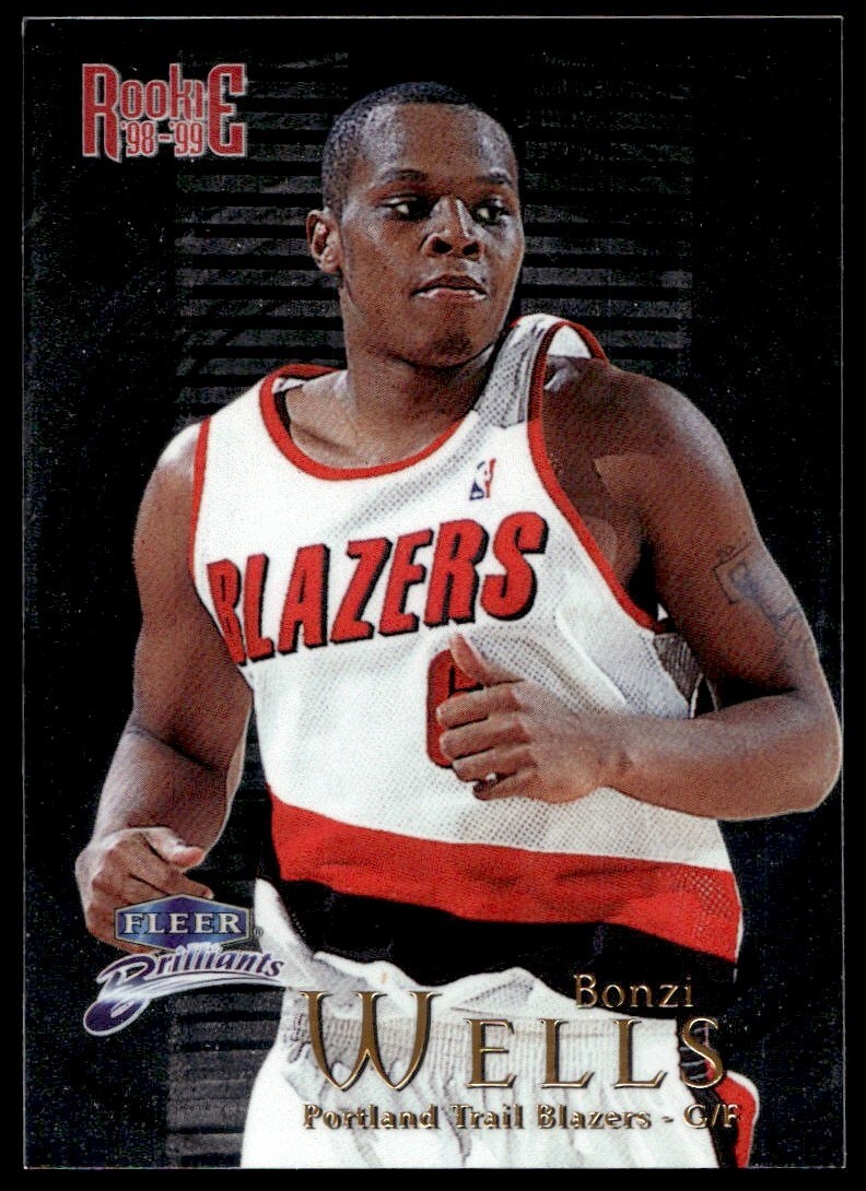 1998-99 Fleer Brilliants Bonzi Wells Rookie G43 Portland Trail Blazers ...