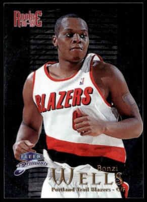 1998-99 Fleer Brilliants Bonzi Wells Rookie G43 Portland Trail Blazers ...