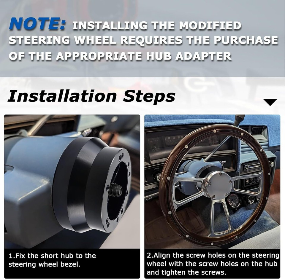 For 5 & 6 Hole GM Chevy Steering Wheel Polished Hub Adapter Flaming ...