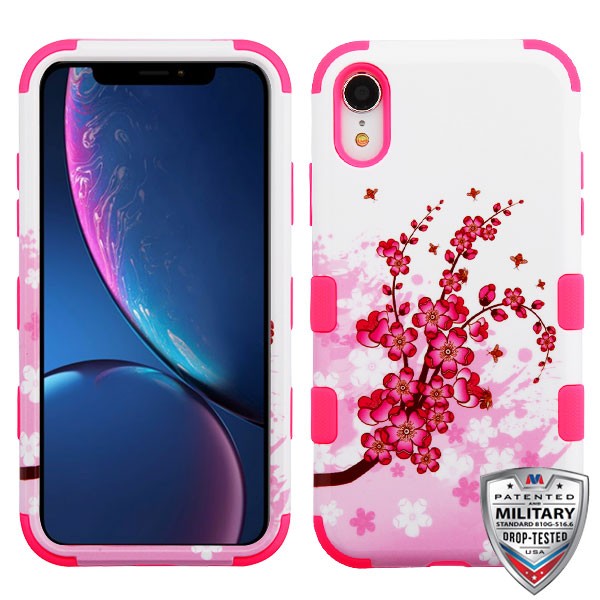 MyBat TUFF HYBRID CASE for iPhone XR (6.1") SPRING FLOWER - White/Pink ...