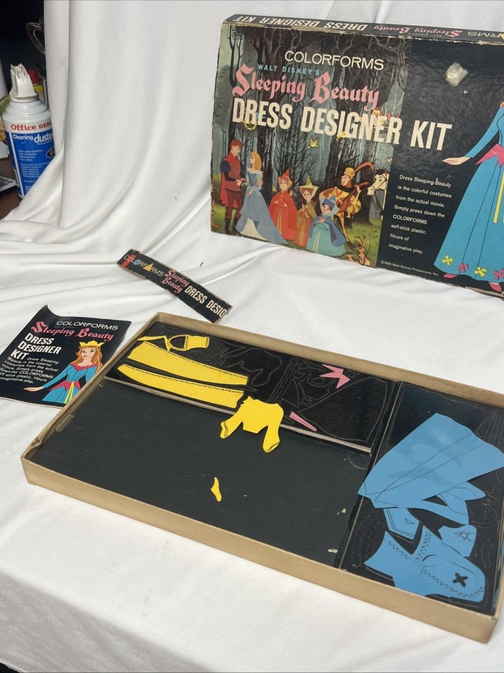 RARE 1959 COLORFORMS WALT DISNEY'S Sleeping Beauty DRESS DESIGNER KIT ...