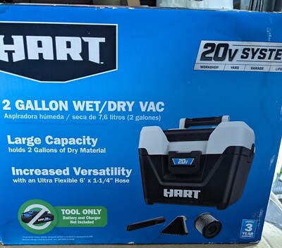 HART 20V Cordless Wet/Dry Vacuum Cleaner (Tool Only) 810022394052| eBay