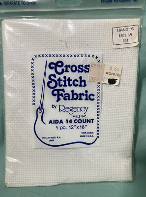 Regency Cross Stitch Fabric White AIDA 14 Count 1 Pc 12 X 18 Inch | eBay