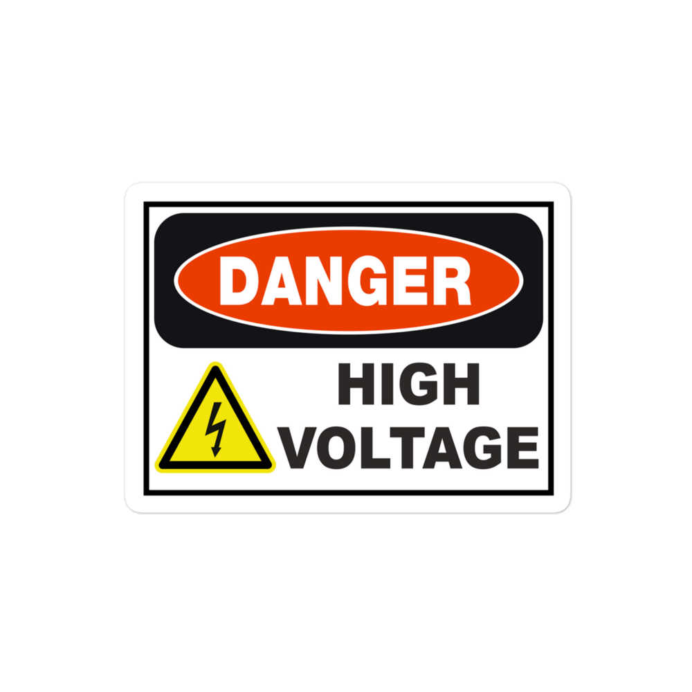 Danger High Voltage Sticker Hazard Stickers, OSHA, NFPA 70E, Electrical ...