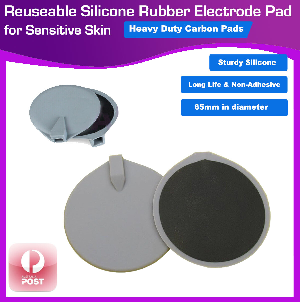 Reusable Silicone Rubber Electrodes Replacement Pad Carbon TENS Machine ...
