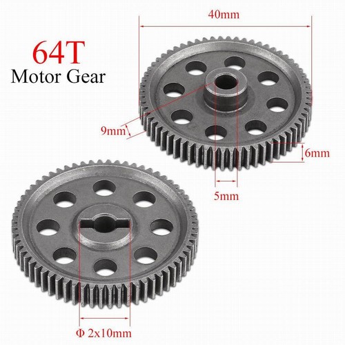 HSP RC 1/10 11184 & 11119 Differential Steel Metal Main Gear 64T Motor ...