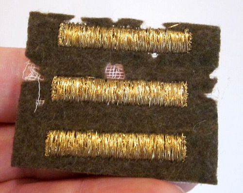 WW2 US ARMY OVERSEAS SERVICE BARS GOLD WIRE THREAD OD GREEN WOOL 18 ...