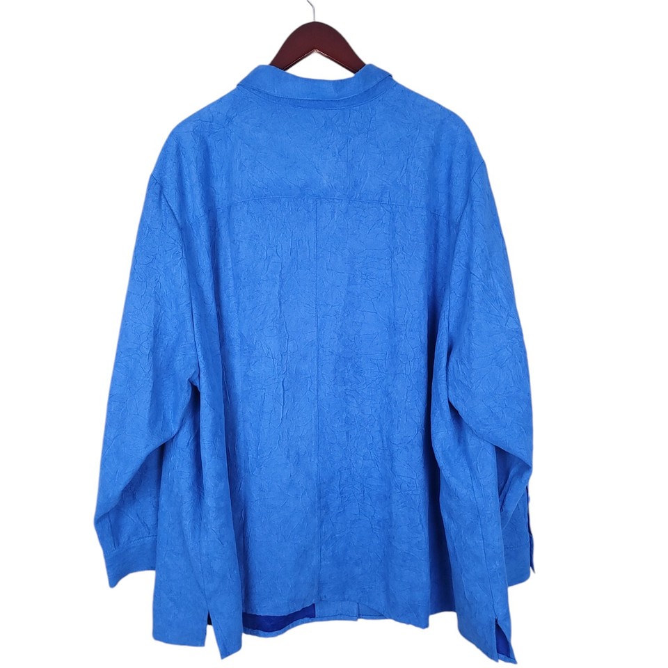 CATHERINES Faux Suede Button Shirt Top Size 4X Blue | eBay