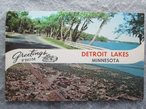 Greetings From Detroit Lakes, Minnesota Large Letter Postcard 1968 | eBay