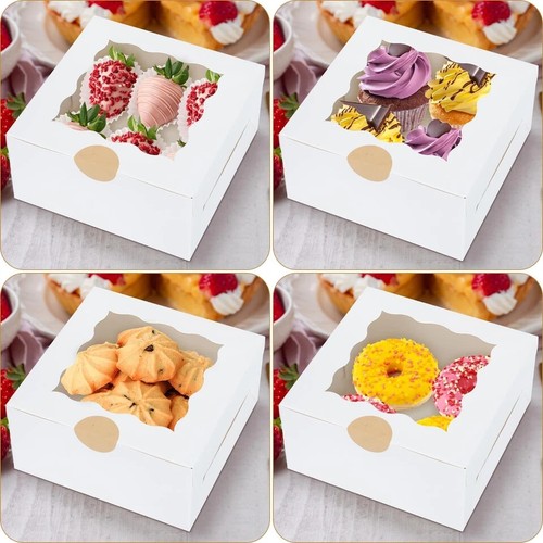 BakeLuv Bakery Boxes with Windows 6x6x2.5 White Set of 12 New | eBay