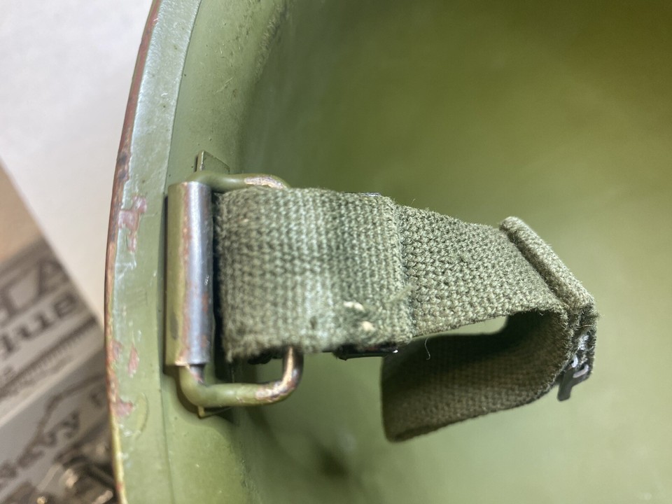 US Military 1977 M1 Steel Pot Helmet Paratrooper Liner ERDL Camouflage ...