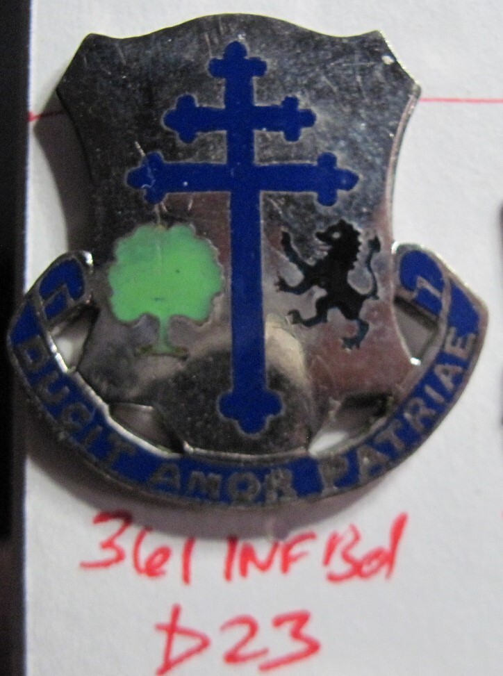 Army crest DUI DI CB clutchback 361st INFANTRY REGIMENT rgt d23 | eBay