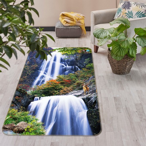 3D Natural Waterfall Scenery ZHUA3801 Game Non Slip Rug Mat Photo ...