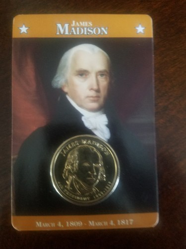 james madison $1 coin one dollar presidential dollars collection us ...