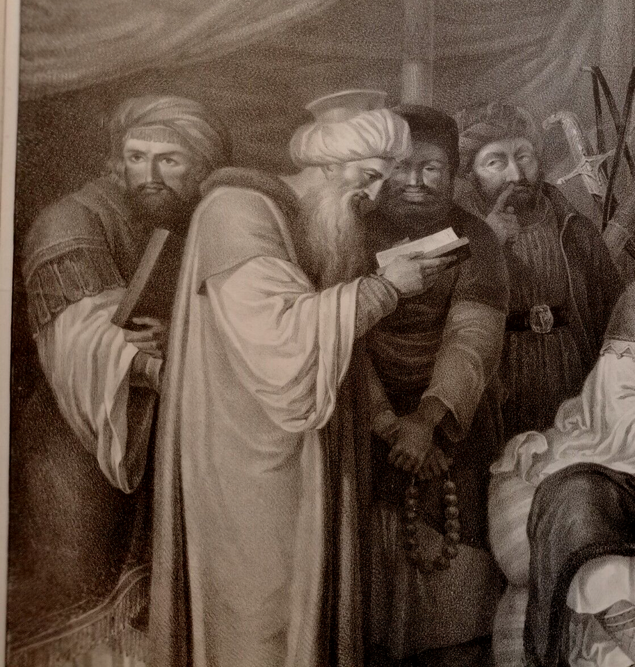 Harun Al Rashid Abbasid Caliph lithograph 1840 Zezon Thousand and One ...