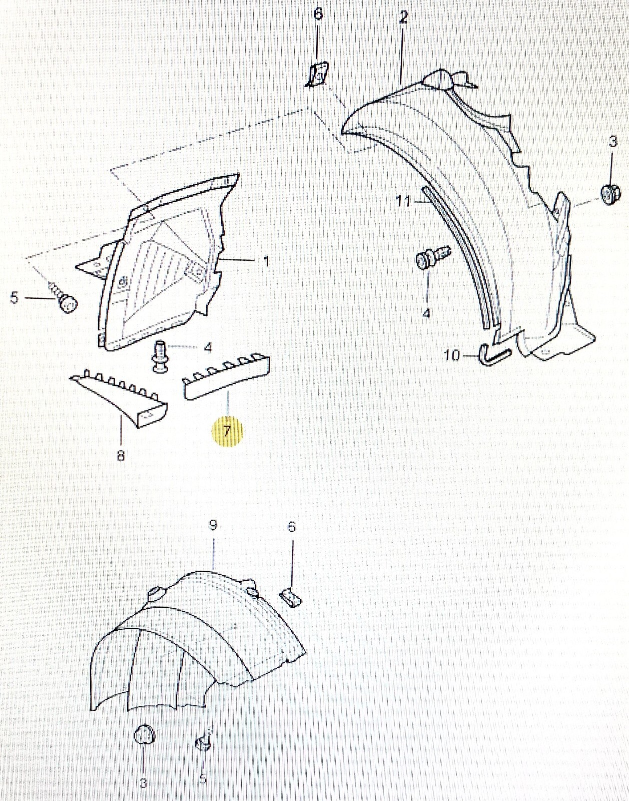 Porsche 996 911 Coupe Front Right Wheelarch Rubber Lip Air Guide ...