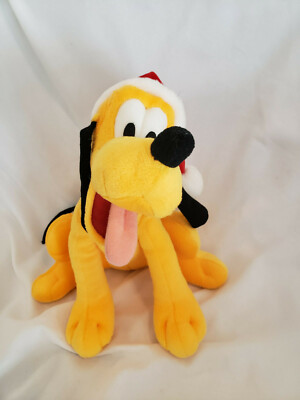Pluto Plush 10” w/ Santa hat and rattle inside Original Disney Parks | eBay
