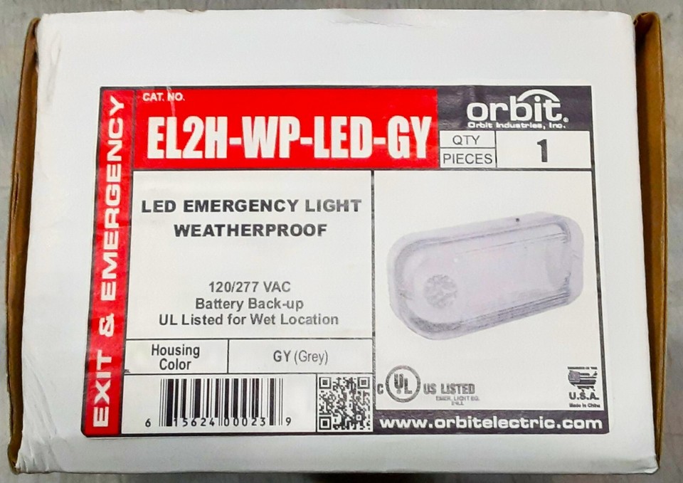 ORBIT 2-HEAD LED EMERGENCY LIGHT WEATHERPROOF (EL2H-WP-LED-GY) | eBay