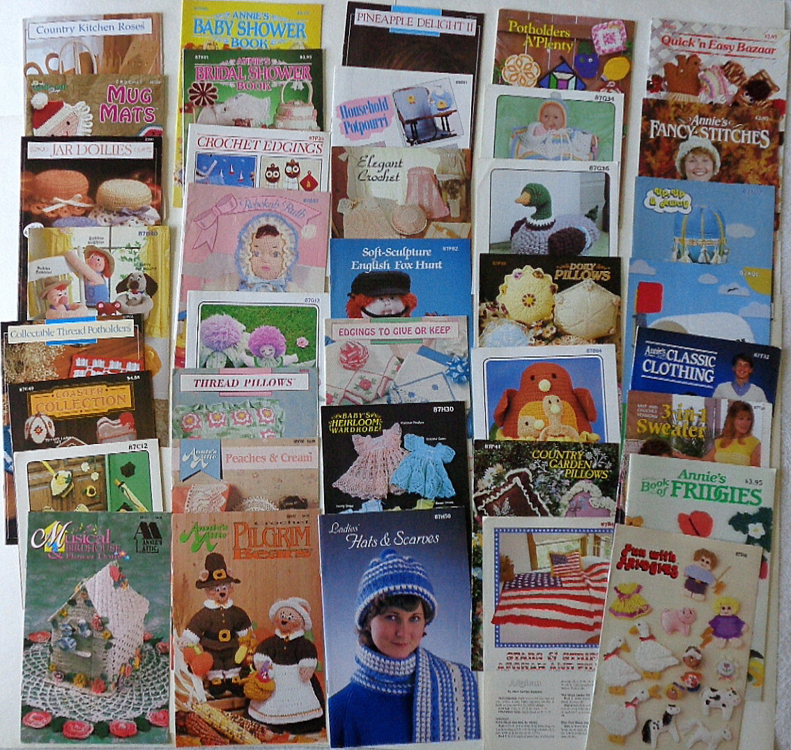 Lot of 38 Vintage 1980's Crochet Patterns ANNIES ATTIC & ANNIE'S ...