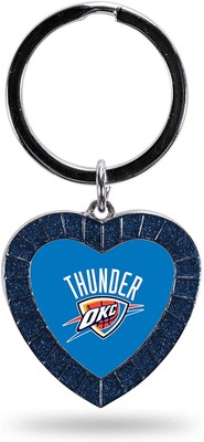 Oklahoma City Thunder Metal Keychain Rhinestone Colored Heart Shape | eBay