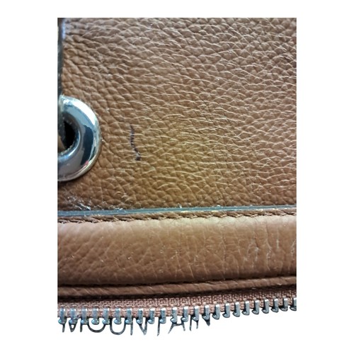 Stone Mountain Leather Handbag Purse Brown & Beige Double Hand Straps 2 ...