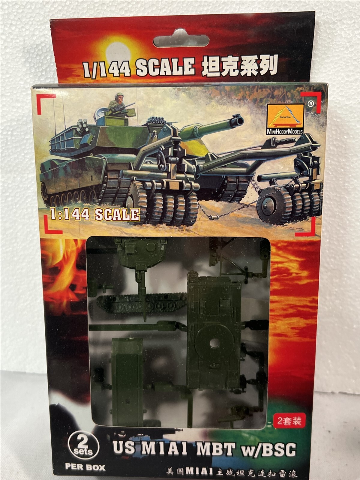Mini Hobby Models US M1A1 MBT w/BSC Tank 2 Per Box New Old Stock 1:144 ...
