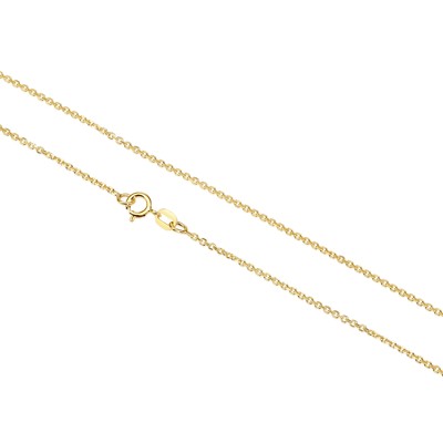 14K Real Solid Gold Diamond-Cut 0.9mm Thin Dainty Cable Chain Necklace ...