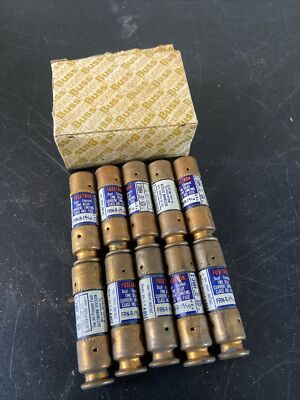 New Lot (10) Bussmann Fusetron FRN-R-1 8/10 1 8/10 Amp 250V Fuses RK5 ...