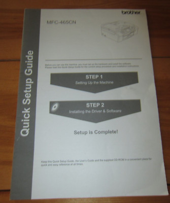 MFC-465CN Brother Printer Quick Setup Guide | eBay
