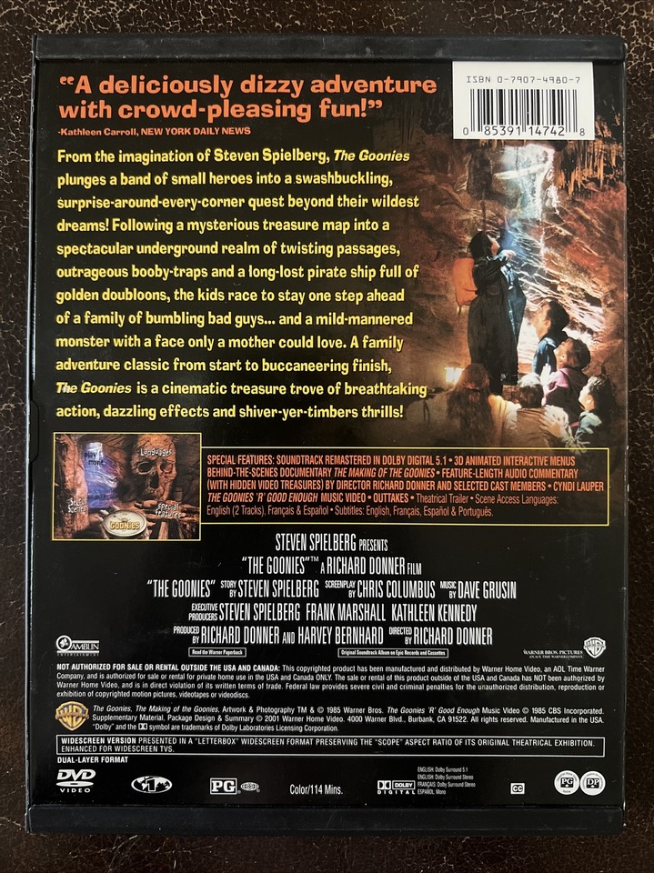 The Goonies (DVD, 2001) 85391147428| eBay