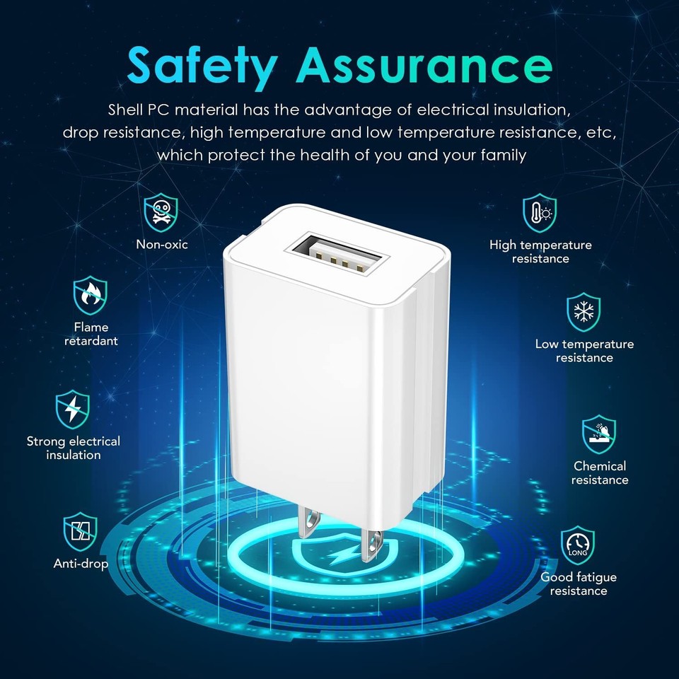 2 Pack 5V 2A USB Port Jack Wall Charger 5 Volt v 2 Amp AC to DC Power ...