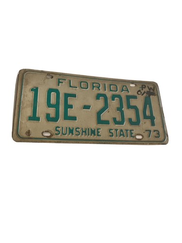 Vintage 1973 Florida Sunshine State License Plate 19E-2354 | eBay