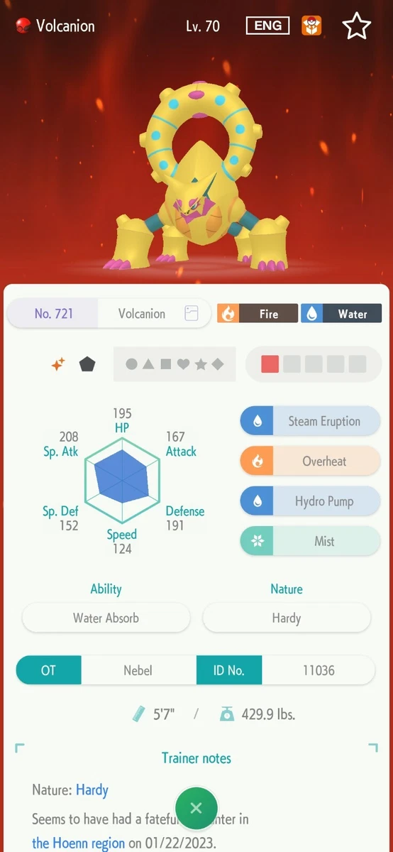 Shiny Volcanion Pokemon