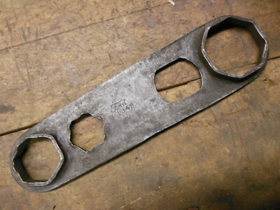 vintage FORD # T1349 stamped steel cutout wrench old mechanic tool | eBay